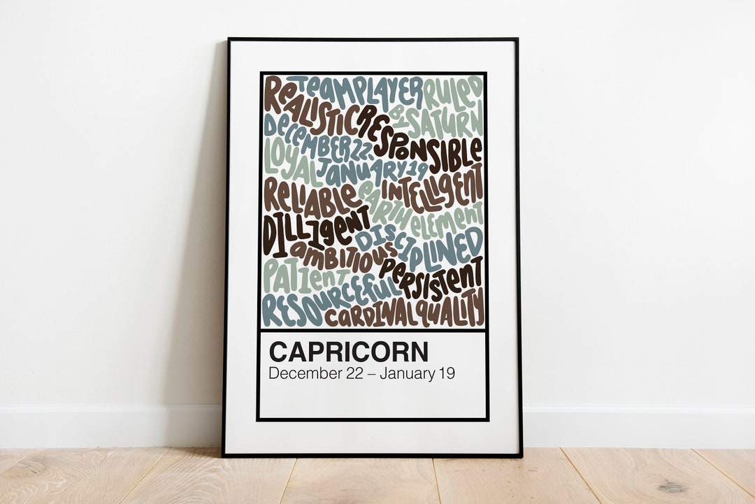 Capricorn Color Swatch Print | Zodiac Art Poster Postcard | Birthday ...