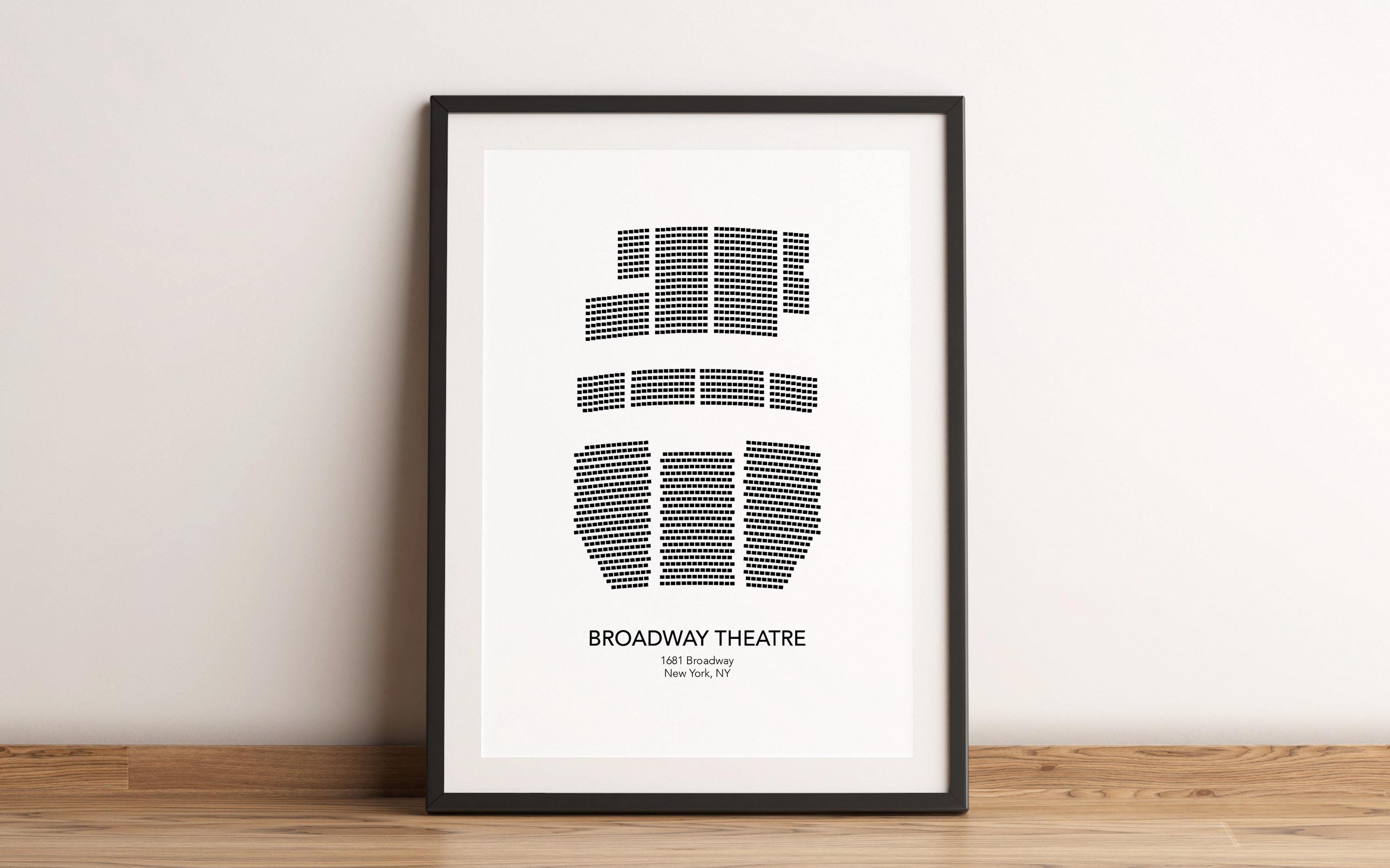 Broadway Theatre Seating Chart Map Art Print Poster - Etsy
