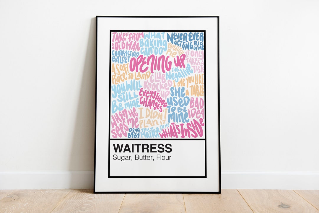 Waitress Broadway Musical Handlettered Color Swatch Art Print Poster - Etsy