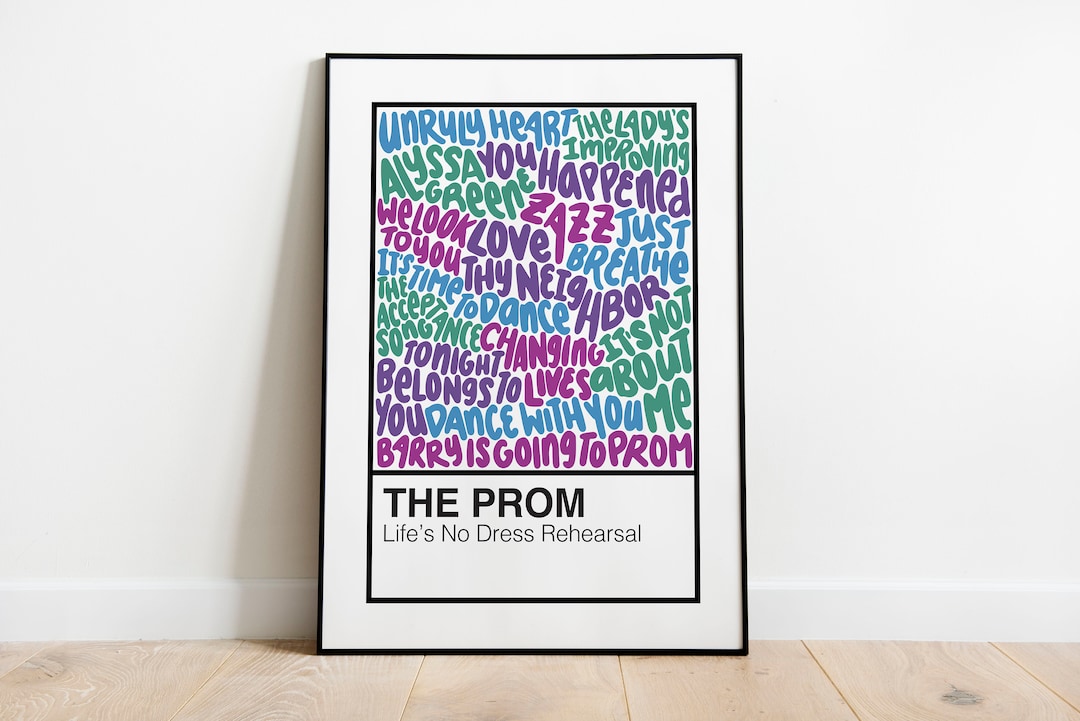 The Prom Broadway Musical Handlettered Color Swatch Art Print Poster - Etsy