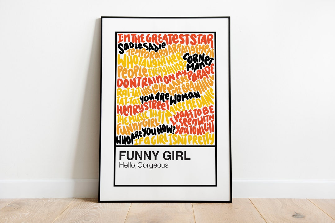 Funny Girl Broadway Musical Handlettered Color Swatch Art Print Poster ...