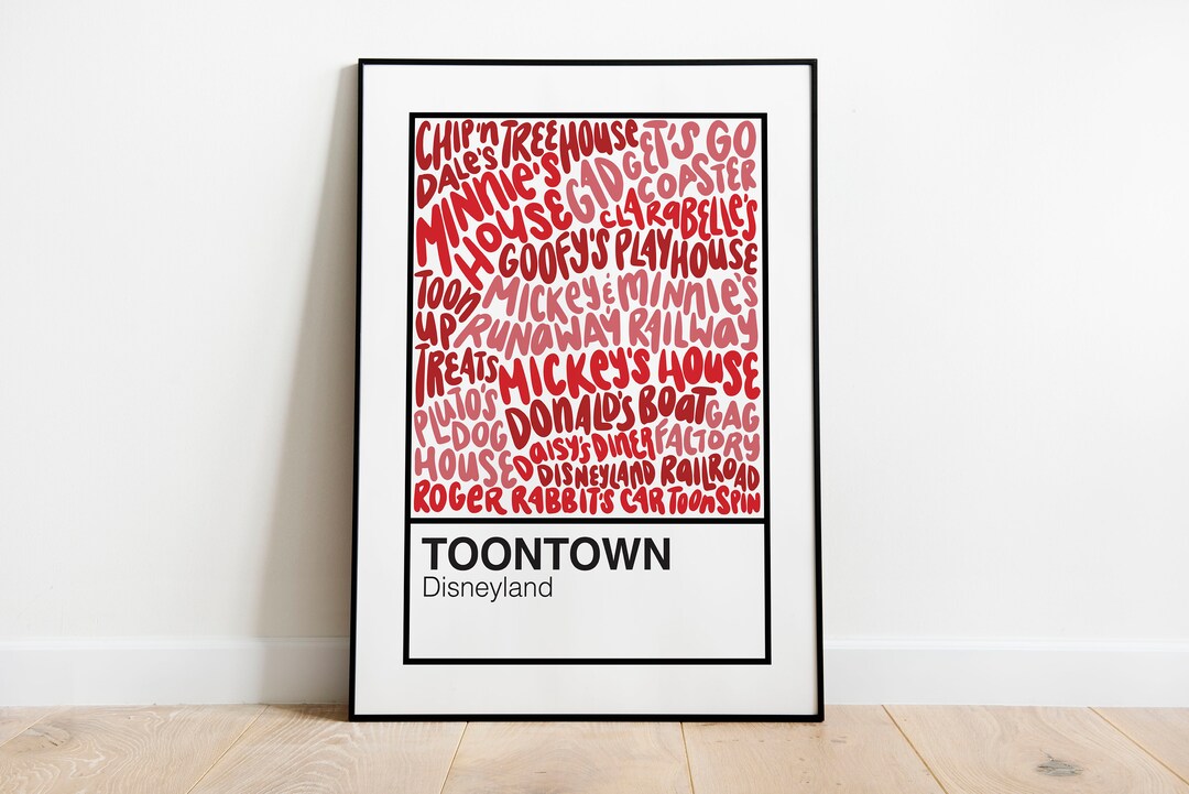 Mickey's Toontown Disneyland L Handlettered Color Swatch Art Print ...