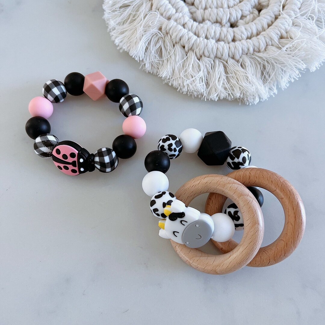 Cow Ladybug Rattle Toy Baby Shower Gift Sensory Baby Toy - Etsy