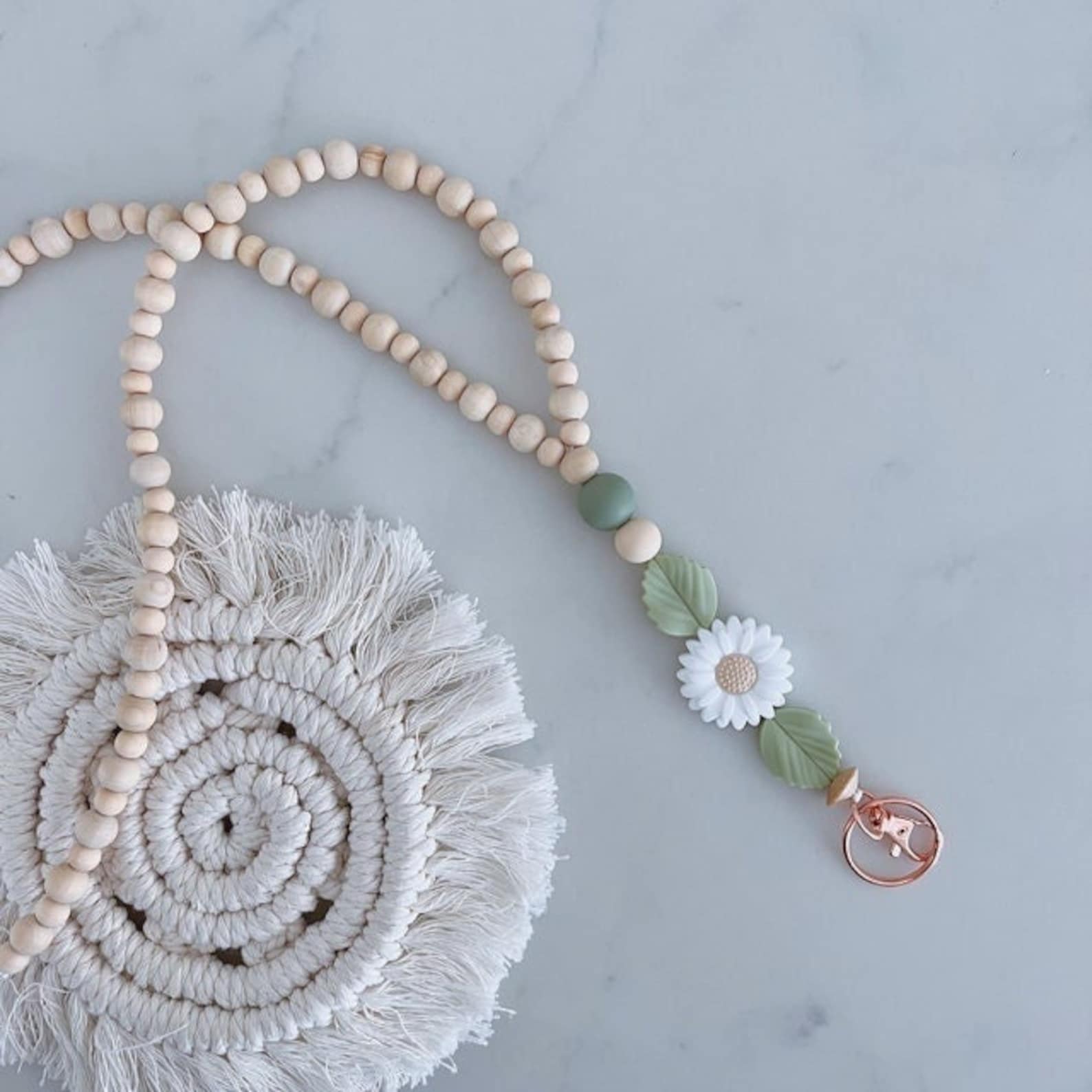 Floral Teacher Lanyard / Work Badge Teacher Lanyard / Daisy Badge ...