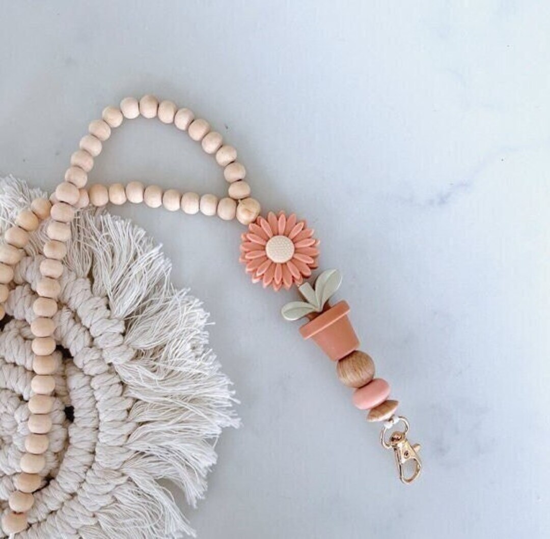 Floral Teacher Lanyard / Work Badge Teacher Lanyard / Daisy Badge ...