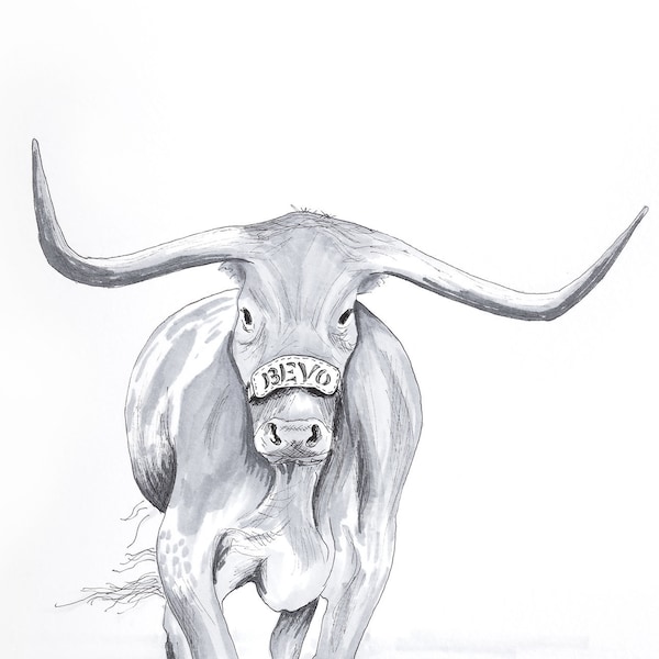 Bevo Texas Longhorn Wall Art - Etsy