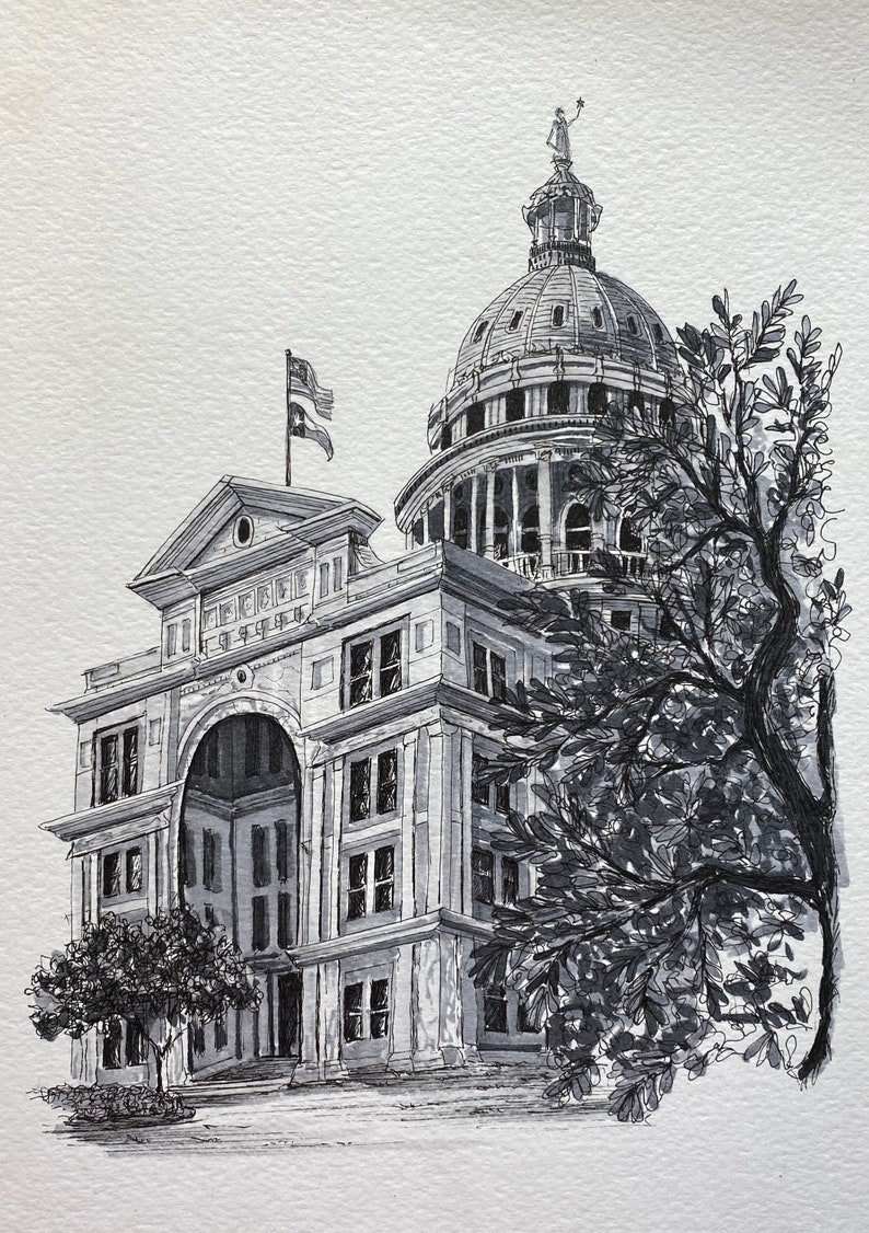 ART PRINT - the Texas State Capitol Building - All Things Austin ...
