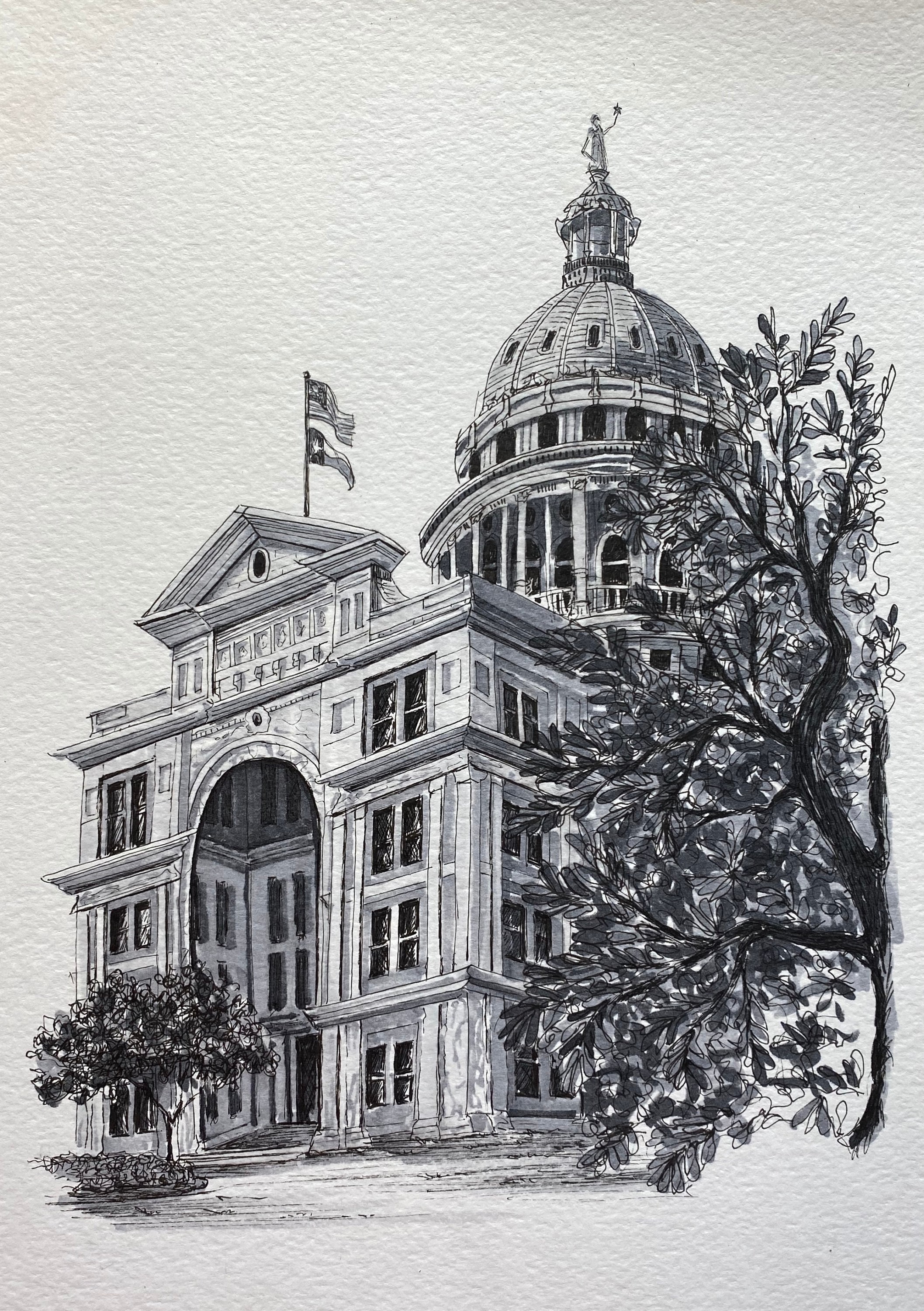 ART PRINT - the Texas State Capitol Building - All Things Austin ...