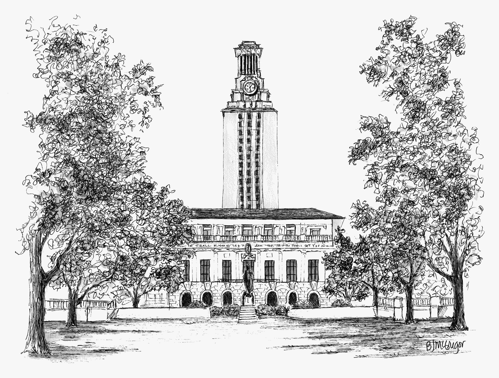 ART PRINT of "the Tower" - University of Texas / Perfect Gift for ...