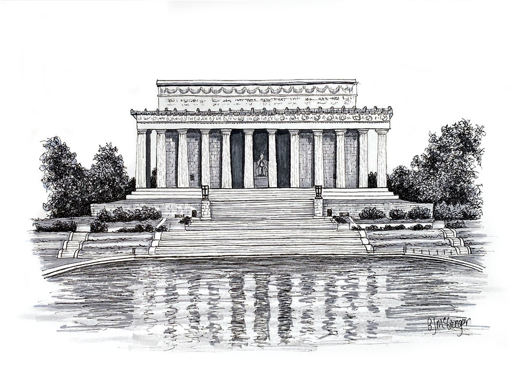 ART PRINT - the Lincoln Memorial - Washinton DC - Monuments and ...