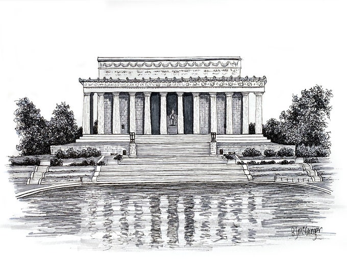 ART PRINT - the Lincoln Memorial - Washinton DC - Monuments and ...