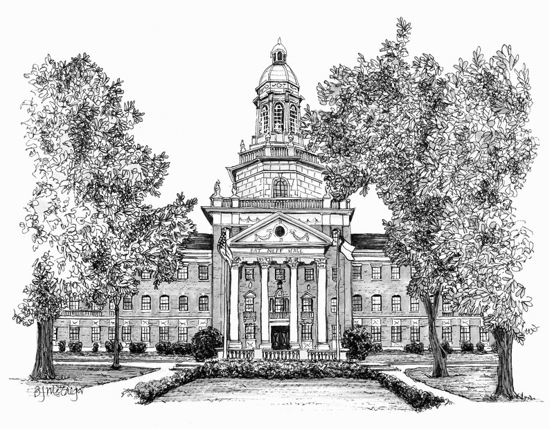 ART PRINT - Baylor University - Pat Neff Hall - Waco, TX - Graduation ...