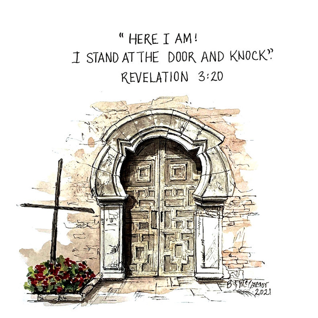 ART PRINT - "i Stand at the Door and Knock" Revelation 3:20 - Etsy