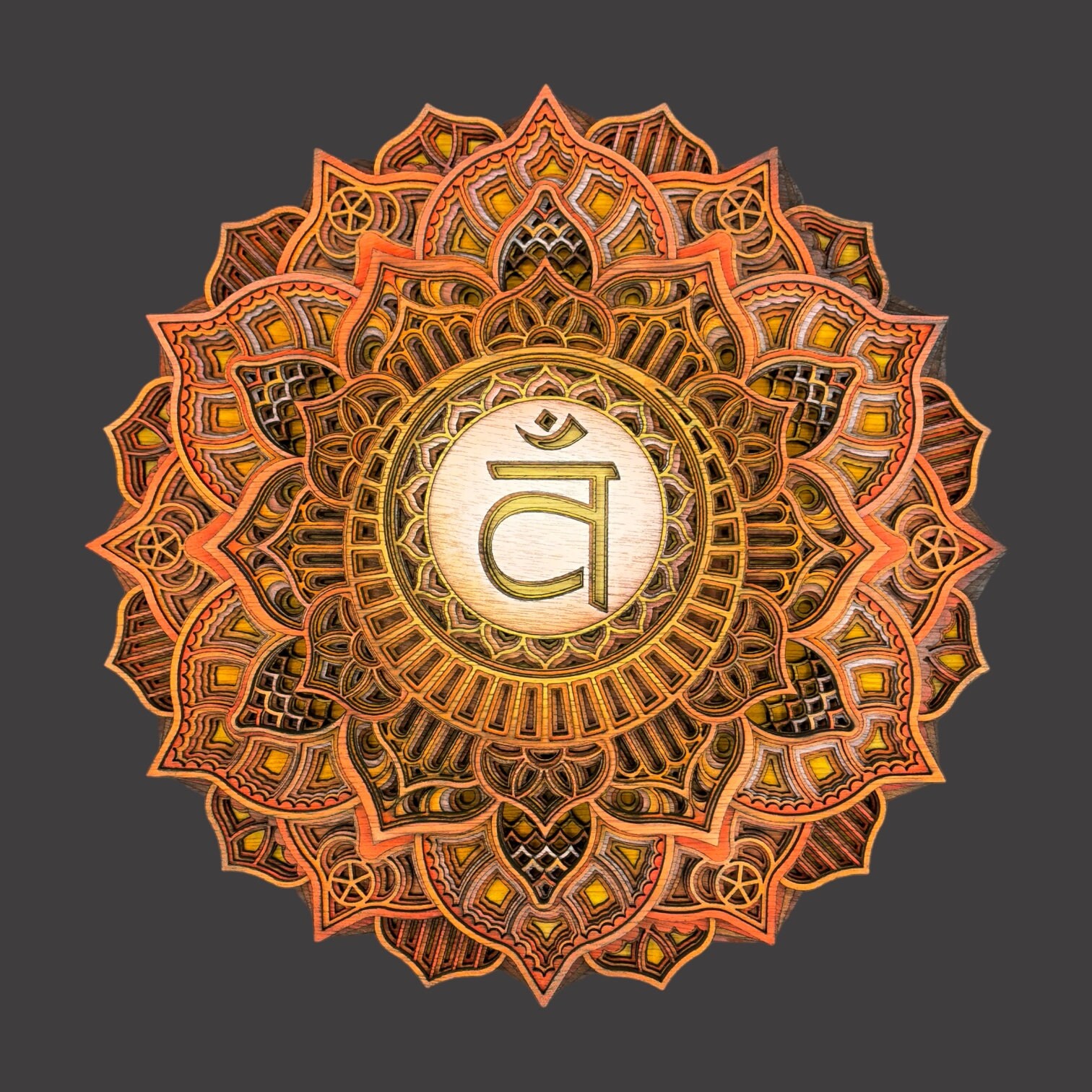 Sacral (2nd) Layered Chakra Mandala - Svadhishthana - Etsy