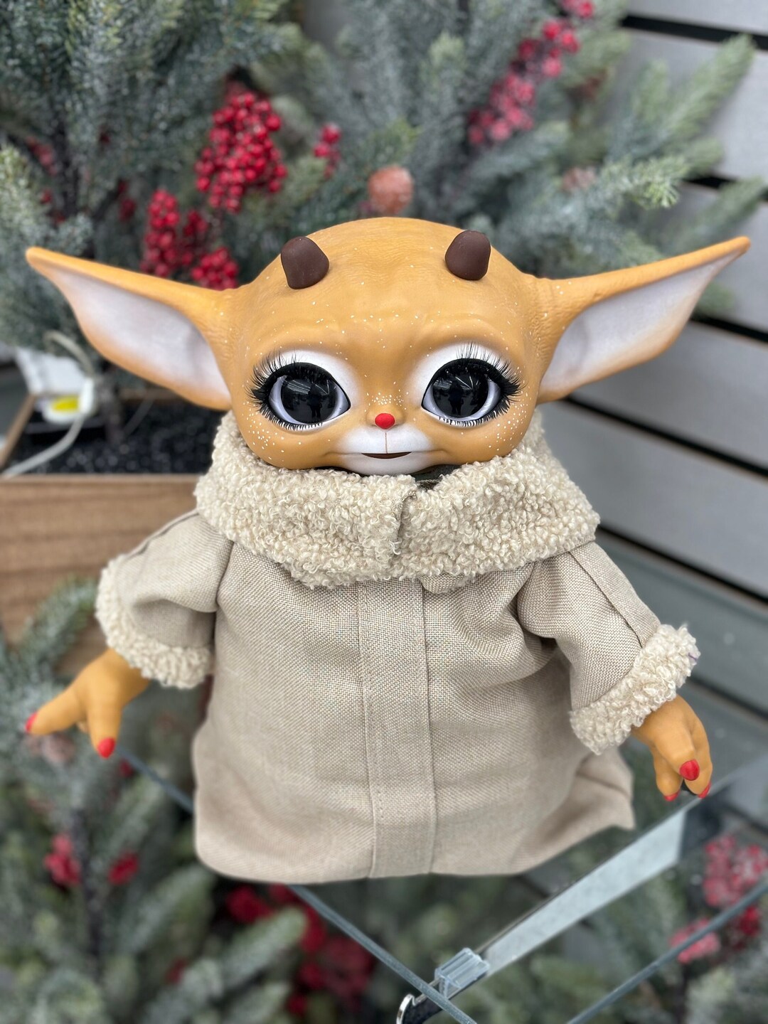 Rudette Baby Yoda Doll Custom Painted Rudolph Reborn Yoda - Etsy