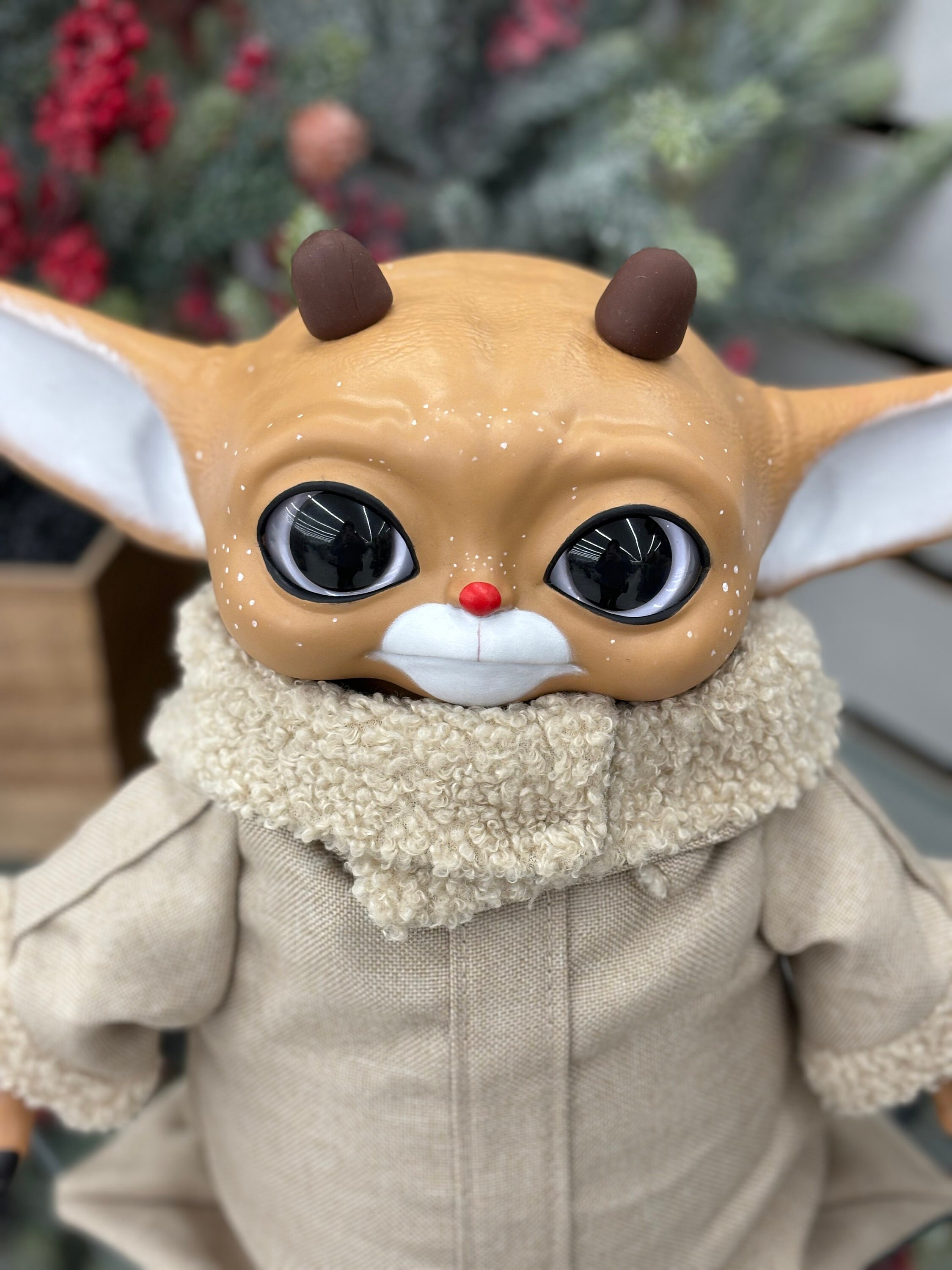 Rudolph Baby Yoda Doll Custom Reborn Yoda - Etsy