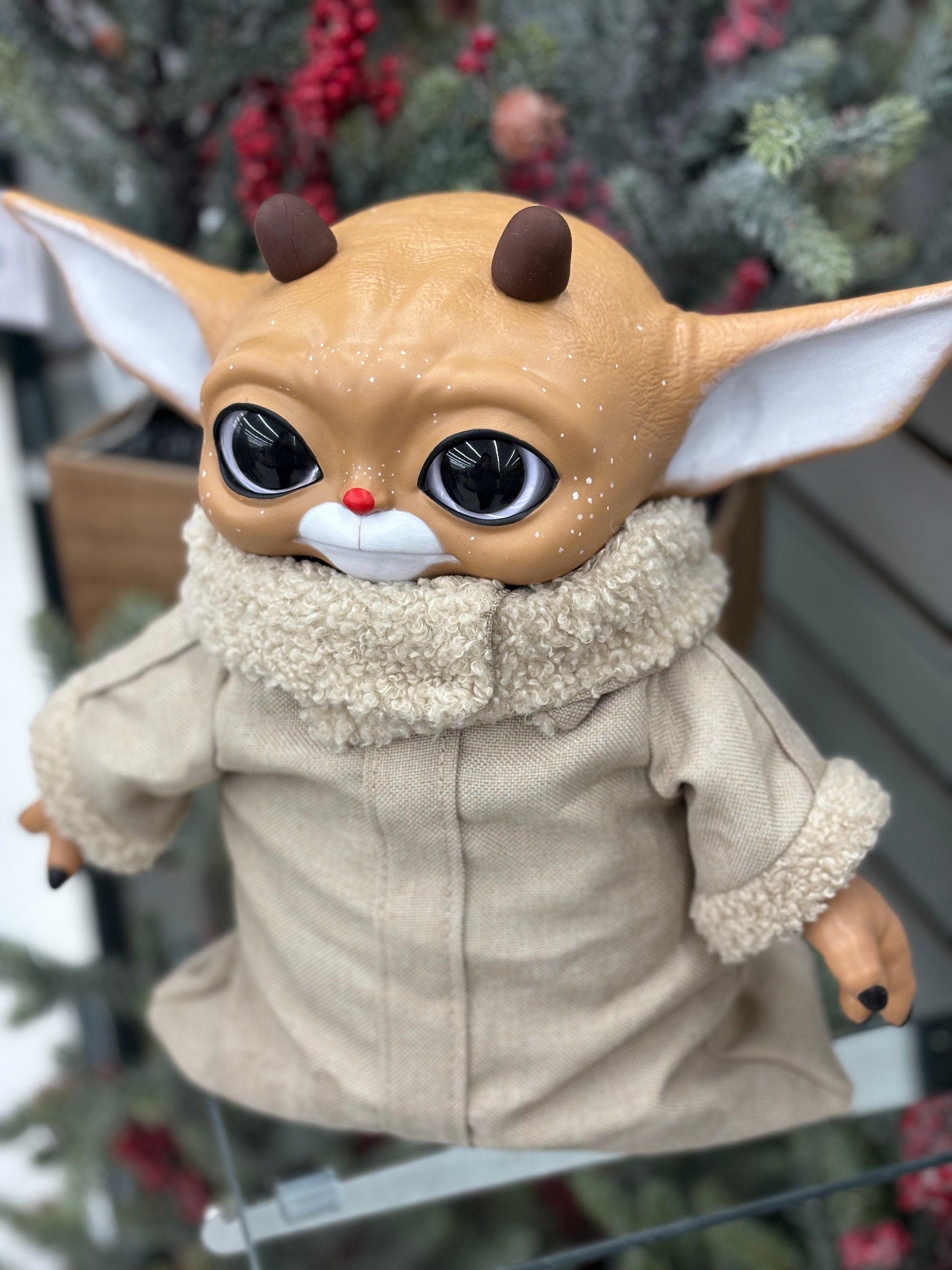 Rudolph Baby Yoda Doll Custom Reborn Yoda - Etsy