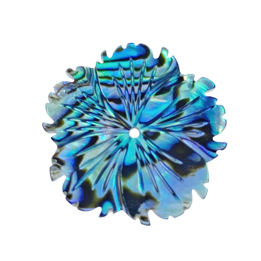 2pc Abalone Shell Flower Beads 20mm Natural Abalone Hand Carved Charms ...