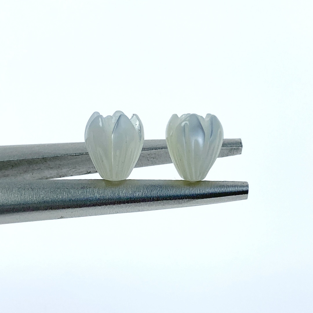 10pc Hawaiian Pikake White 8mm Mother of Pearl Jasmine Flower Beads ...