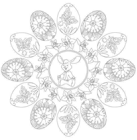 40+ Printable Easter/mandala Egg Coloring Pages Group3 - Etsy