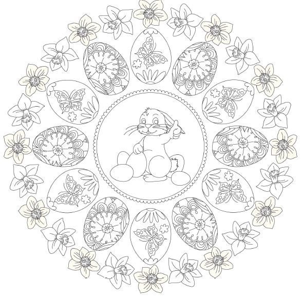 40+ Printable Easter/mandala Egg Coloring Pages Group3 - Etsy