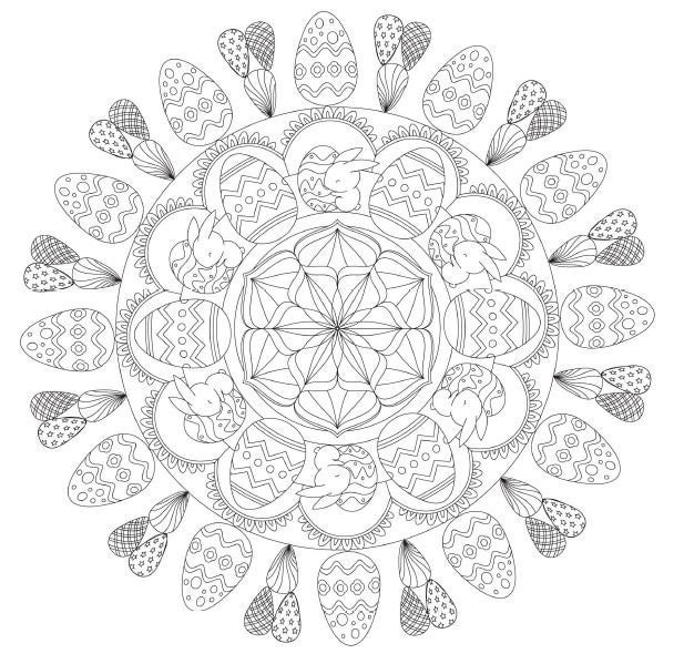 40+ Printable Easter/mandala Egg Coloring Pages Group3 - Etsy