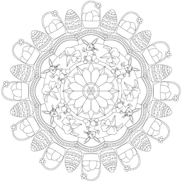 40+ Printable Easter/mandala Egg Coloring Pages Group3 - Etsy