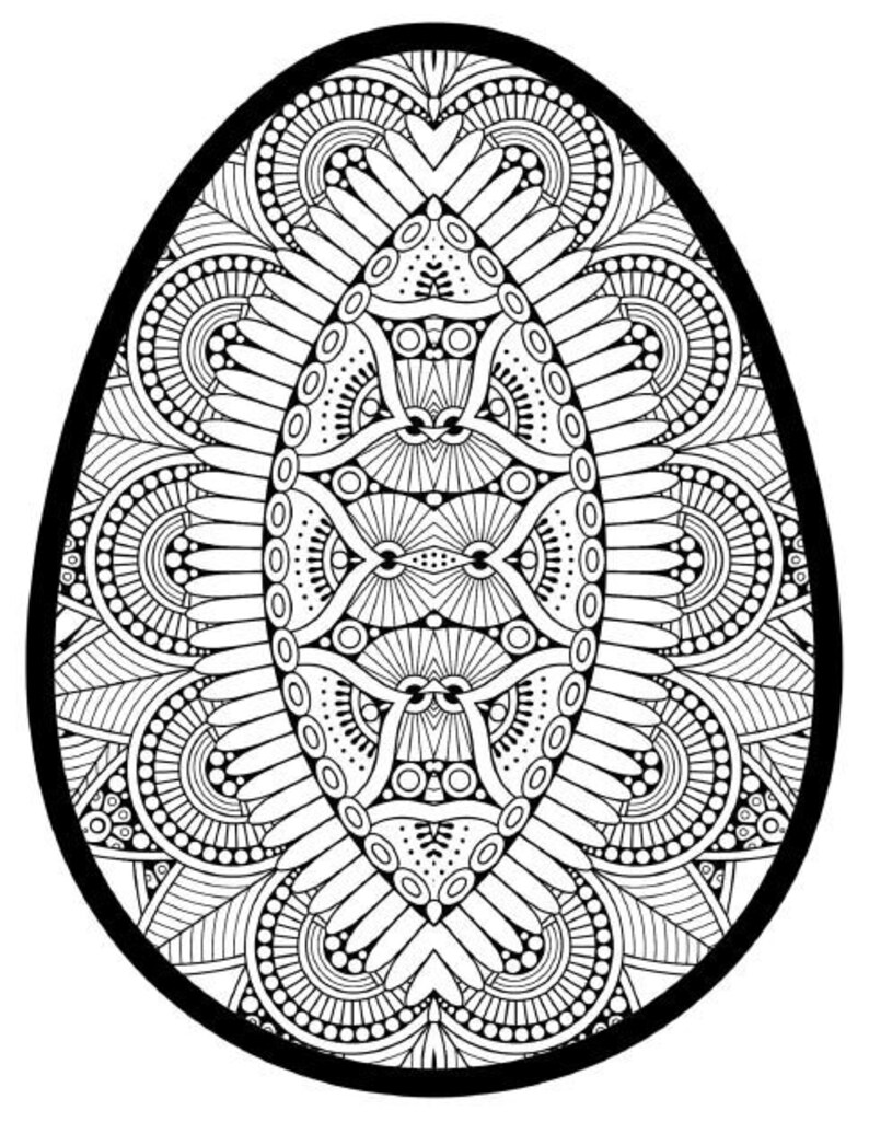 60+ Printable Easter/mandala Egg Coloring Pages Group2 - Etsy