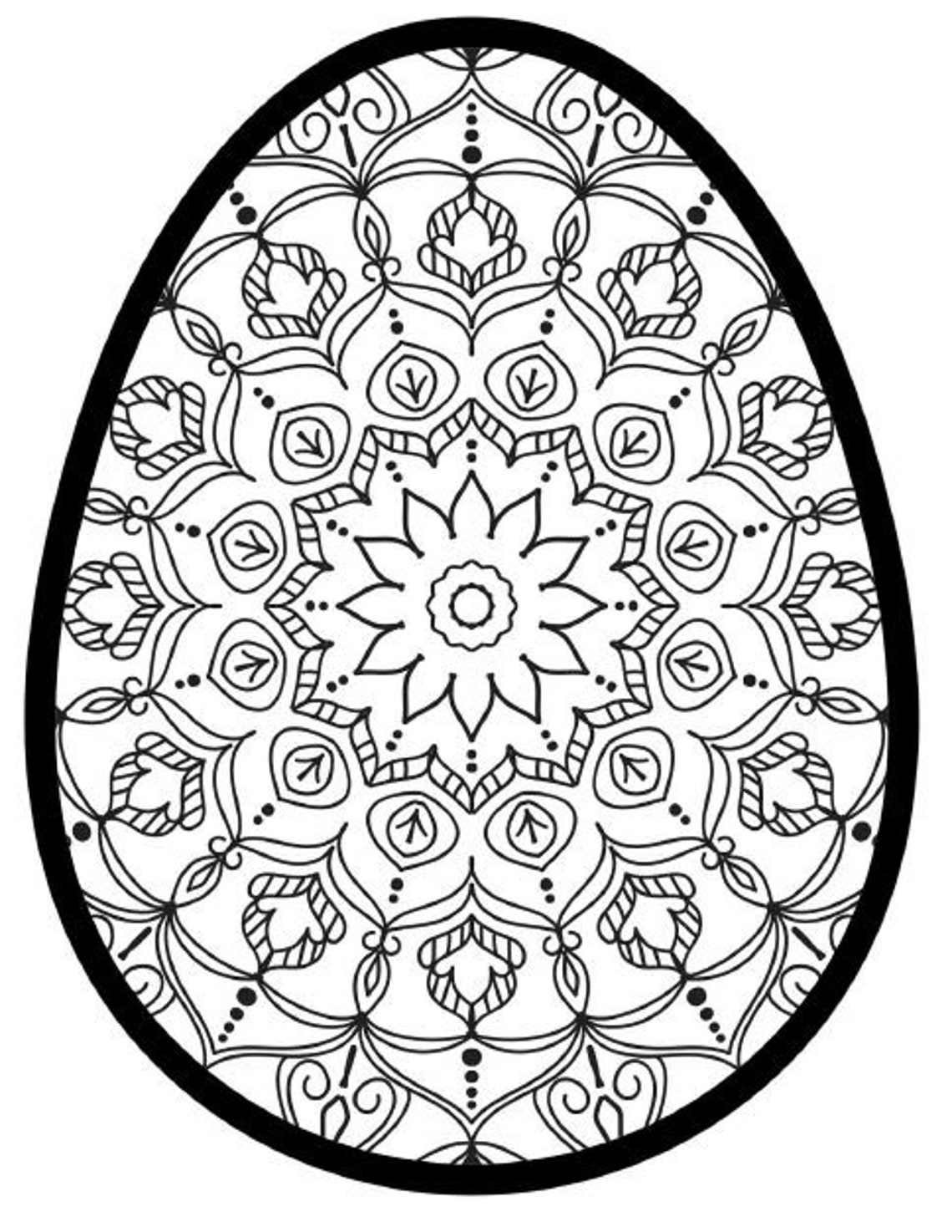 60+ Printable Easter/mandala Egg Coloring Pages Group2 - Etsy