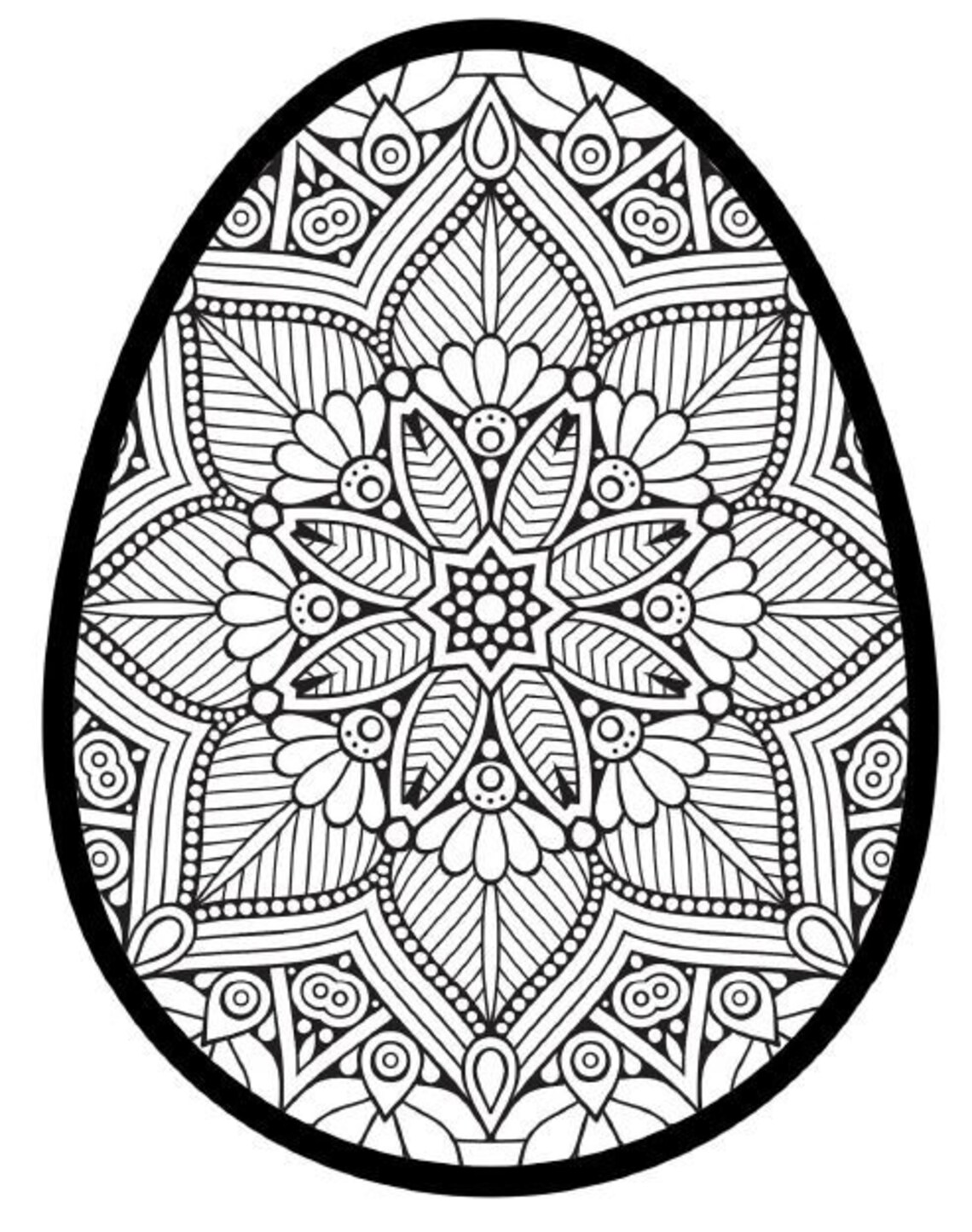 60+ Printable Easter/mandala Egg Coloring Pages Group1 - Etsy