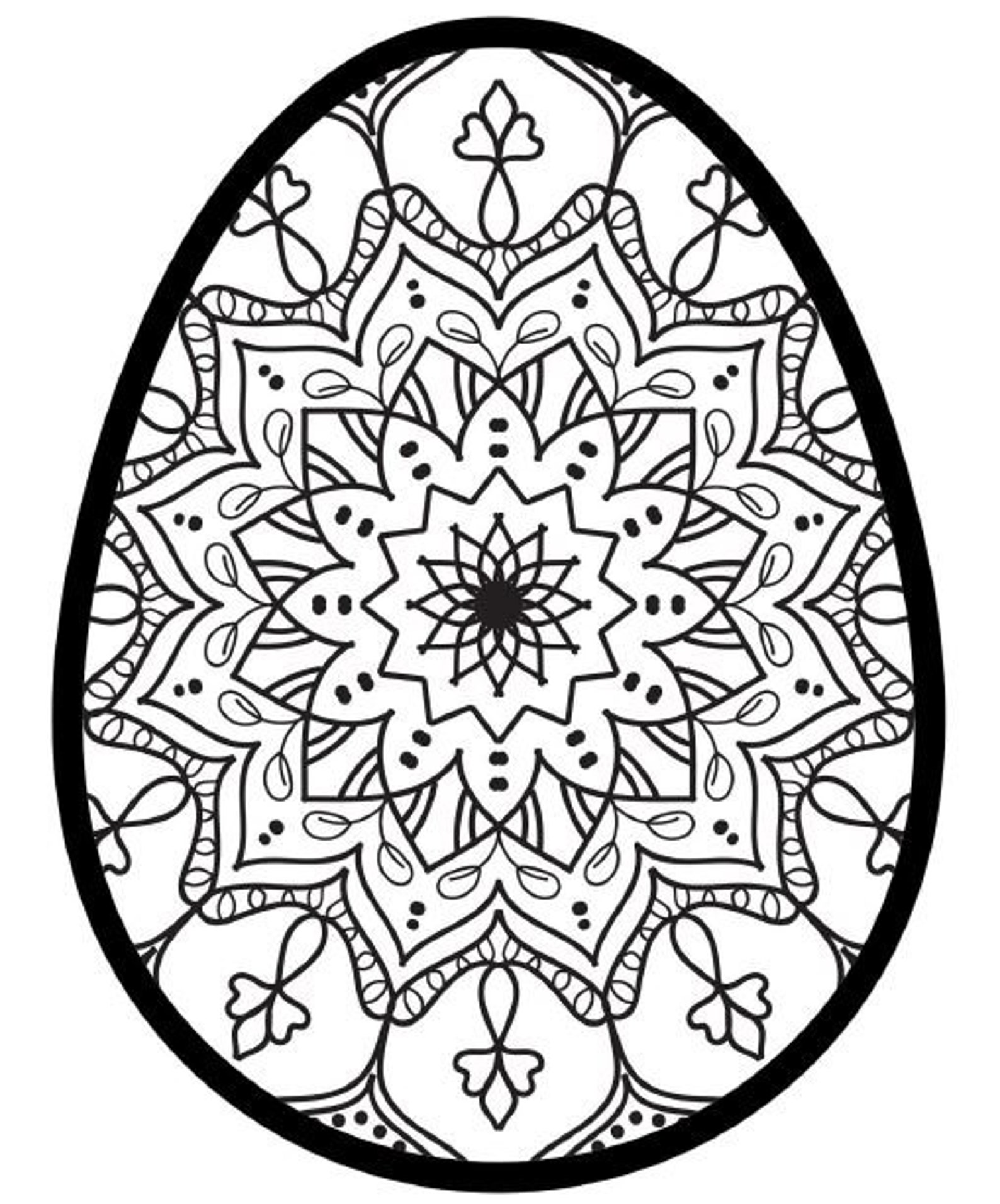60+ Printable Easter/mandala Egg Coloring Pages Group2 - Etsy