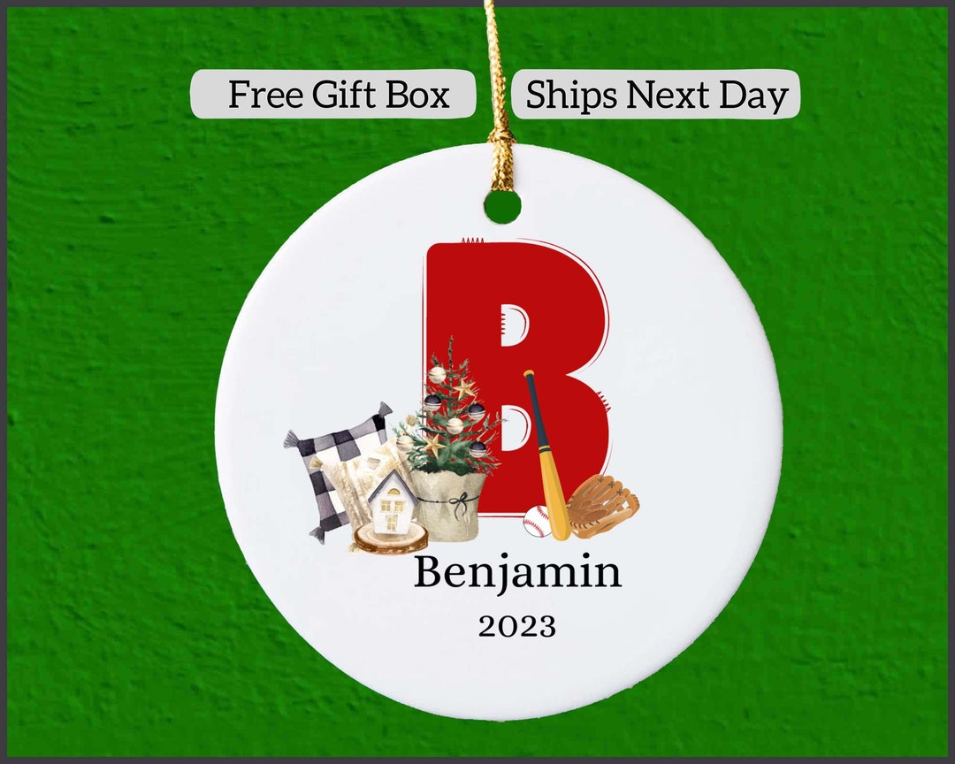 Stocking Stuffer for Boys Ornament Gift Kids Monogramed Big Letter ...