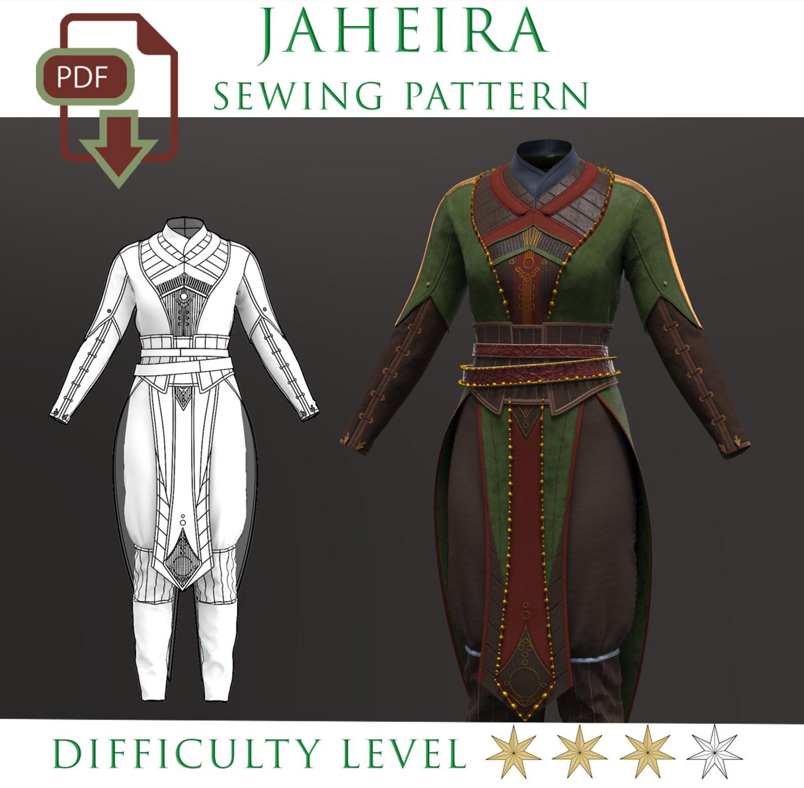 Jaheira Outfit Cosplay Pattern - Etsy