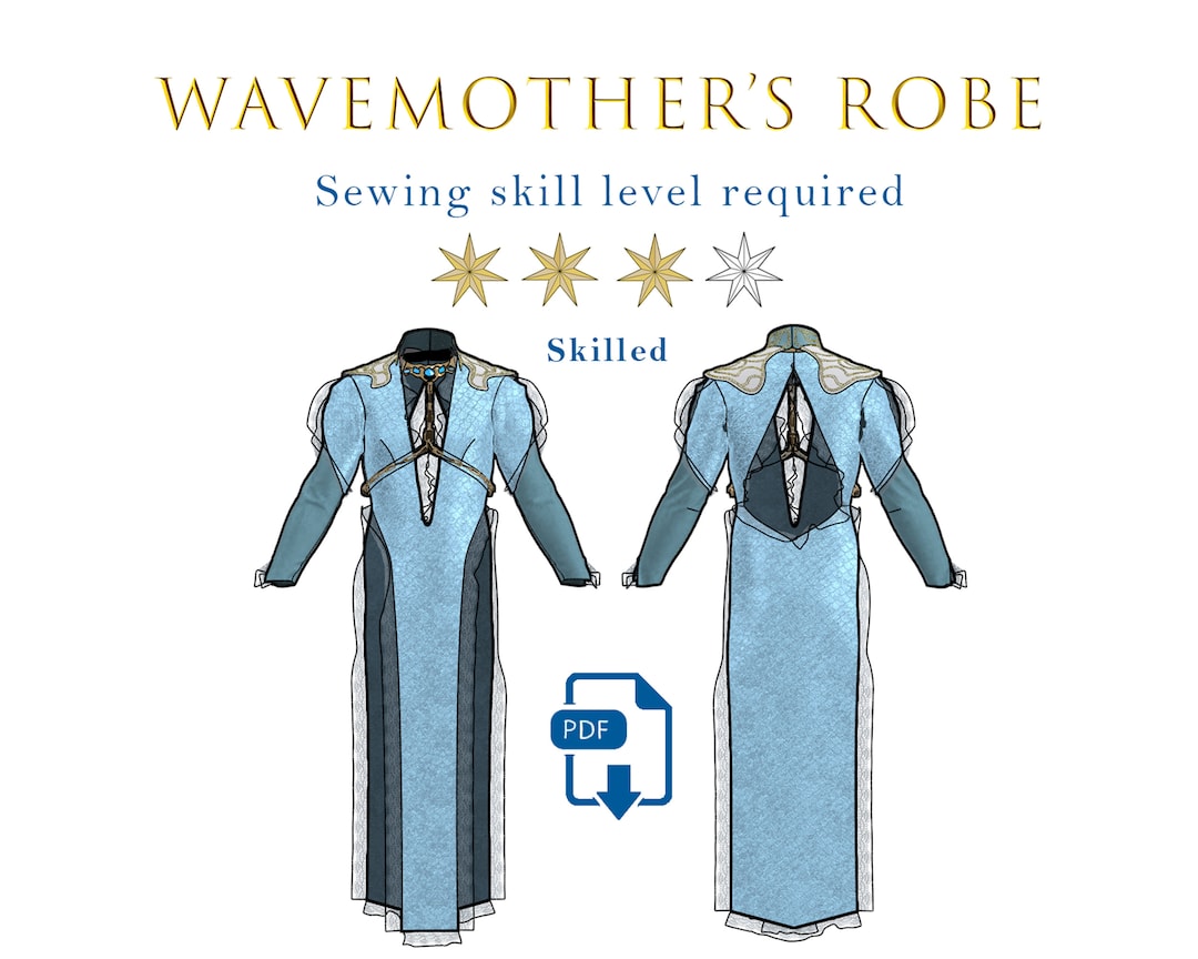 Wavemother Robe Pattern Dress With Accessories - Etsy