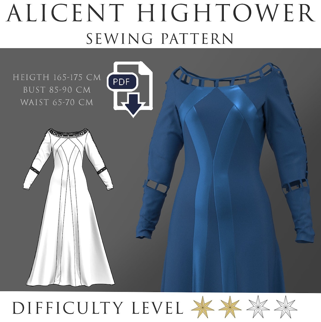 Blue Queen Dress Pattern - Etsy