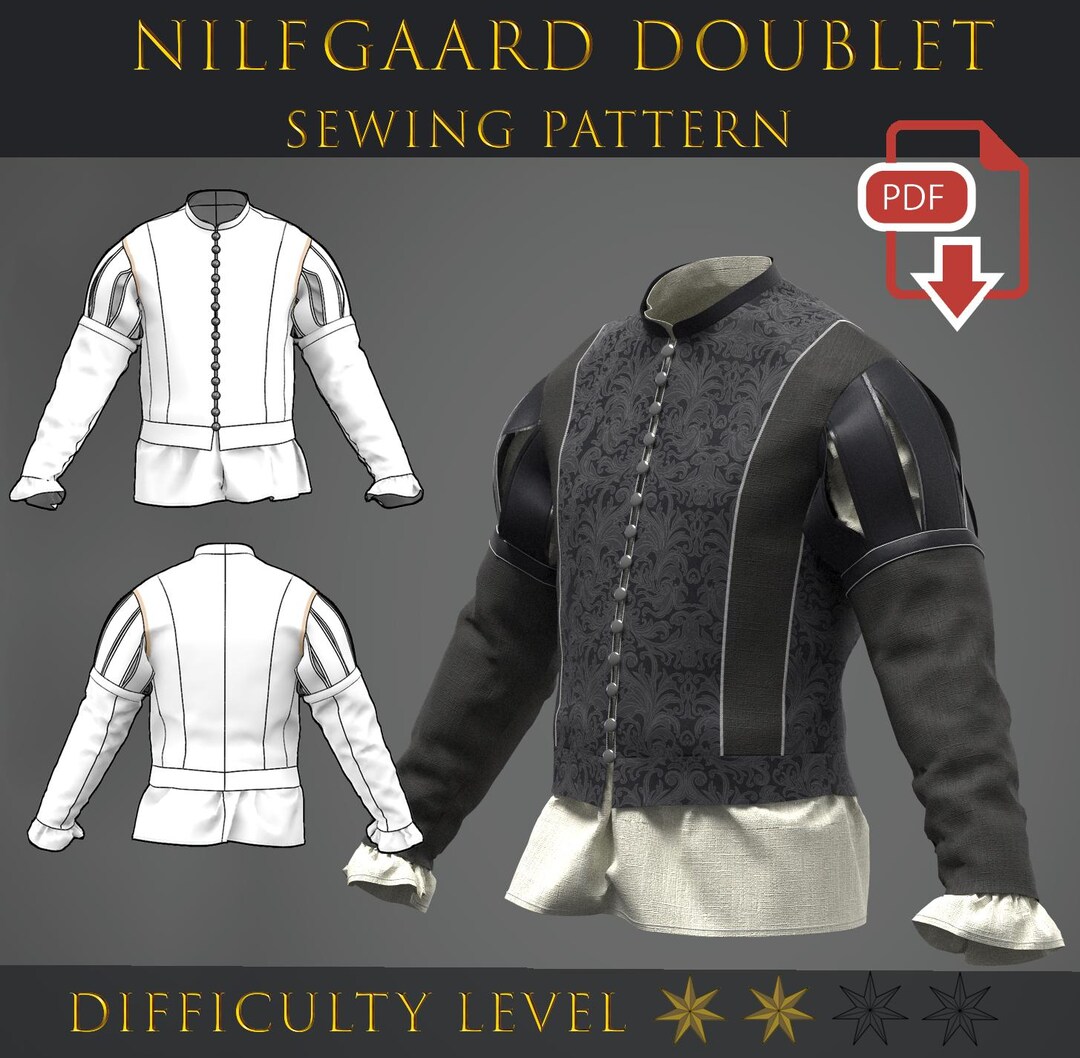 Nilfgaard Doublet Witcher 3 Costume Sewing Pattern - Etsy