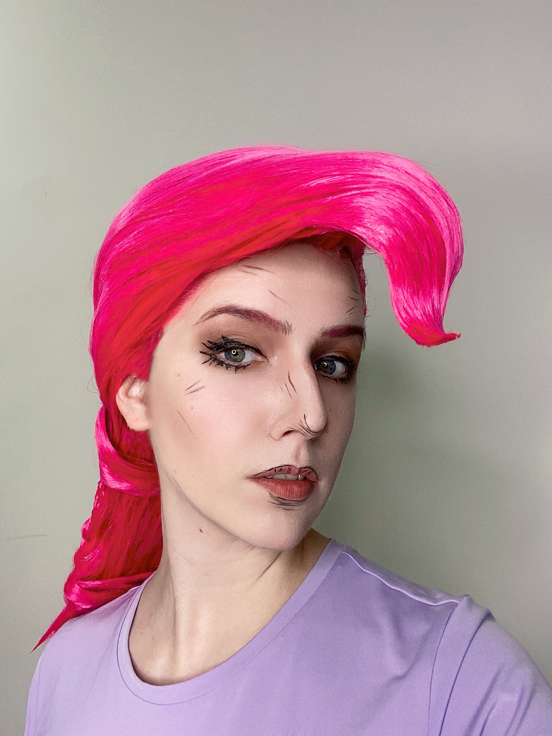 Braided Bright Pink Wig With Parting for Anime and Manga Cosplay - Etsy