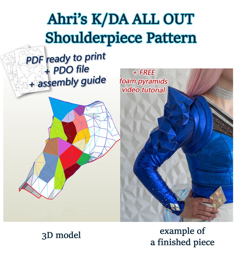 Shoulderpiece Pattern for Cosplay PDF PDO Pepakura KDA - Etsy