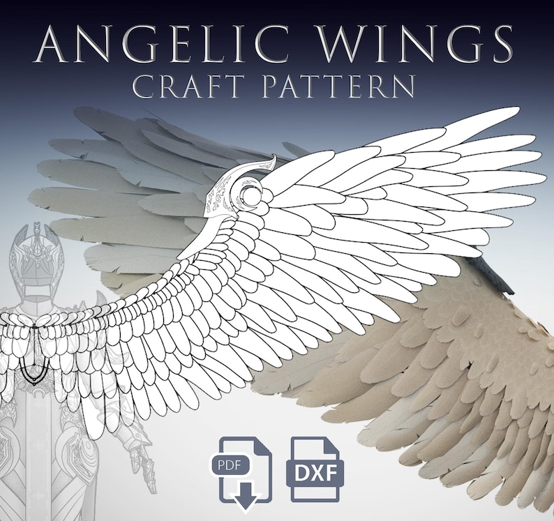 Angelic Wings Craft Pattern Template - Etsy