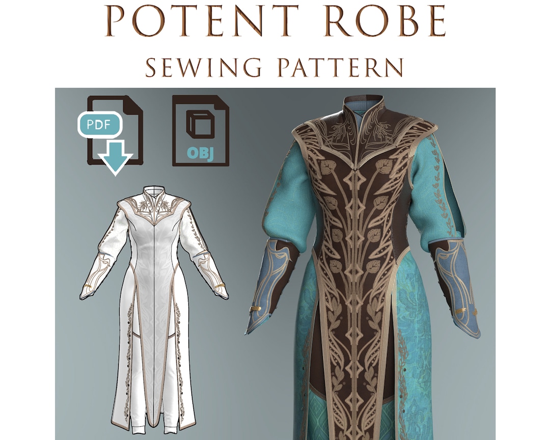 Potent Poisoners Lorroakan Robe Pattern Dress With Accessories 3D Print ...