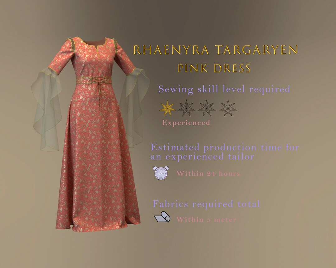 Princess Pink Dress Pattern - Etsy