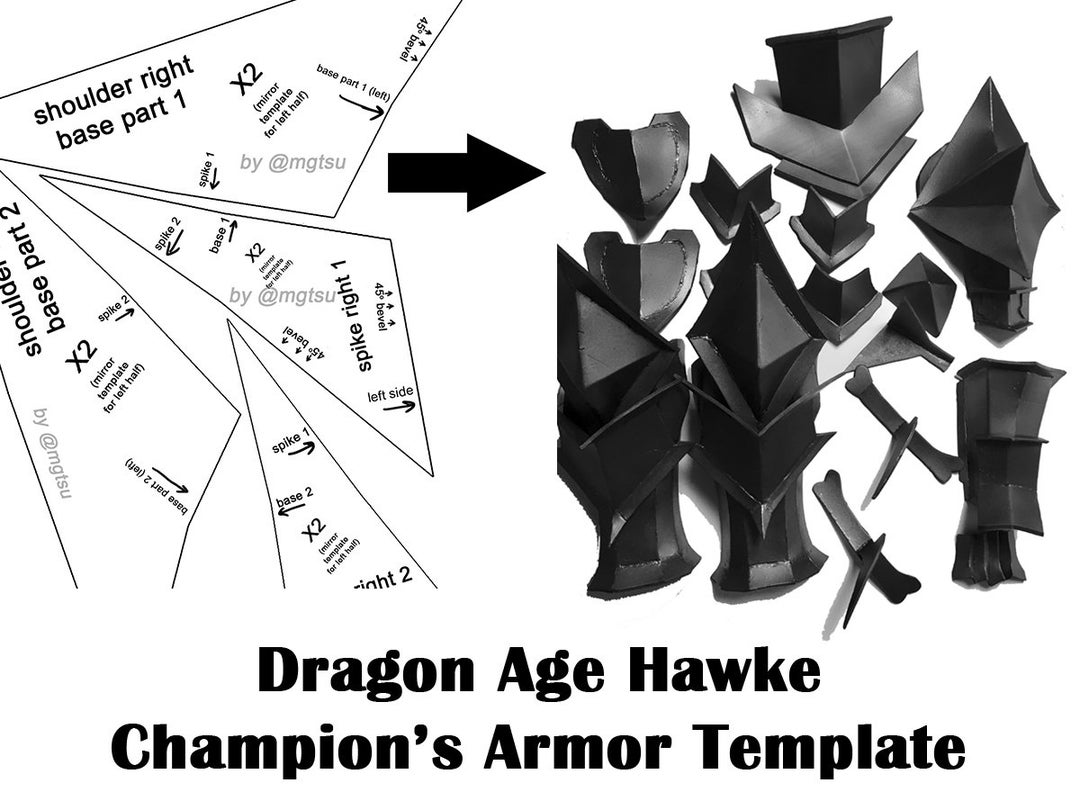 Dragon Age Hawke Champion's Mage Armor Pattern Template - Etsy