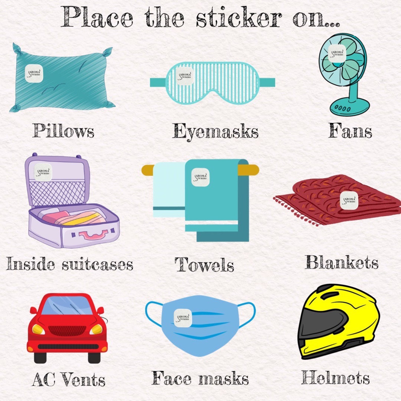 Aroma Stickers Aromatherapy Diffuser Sticker for Your Relaxation and ...