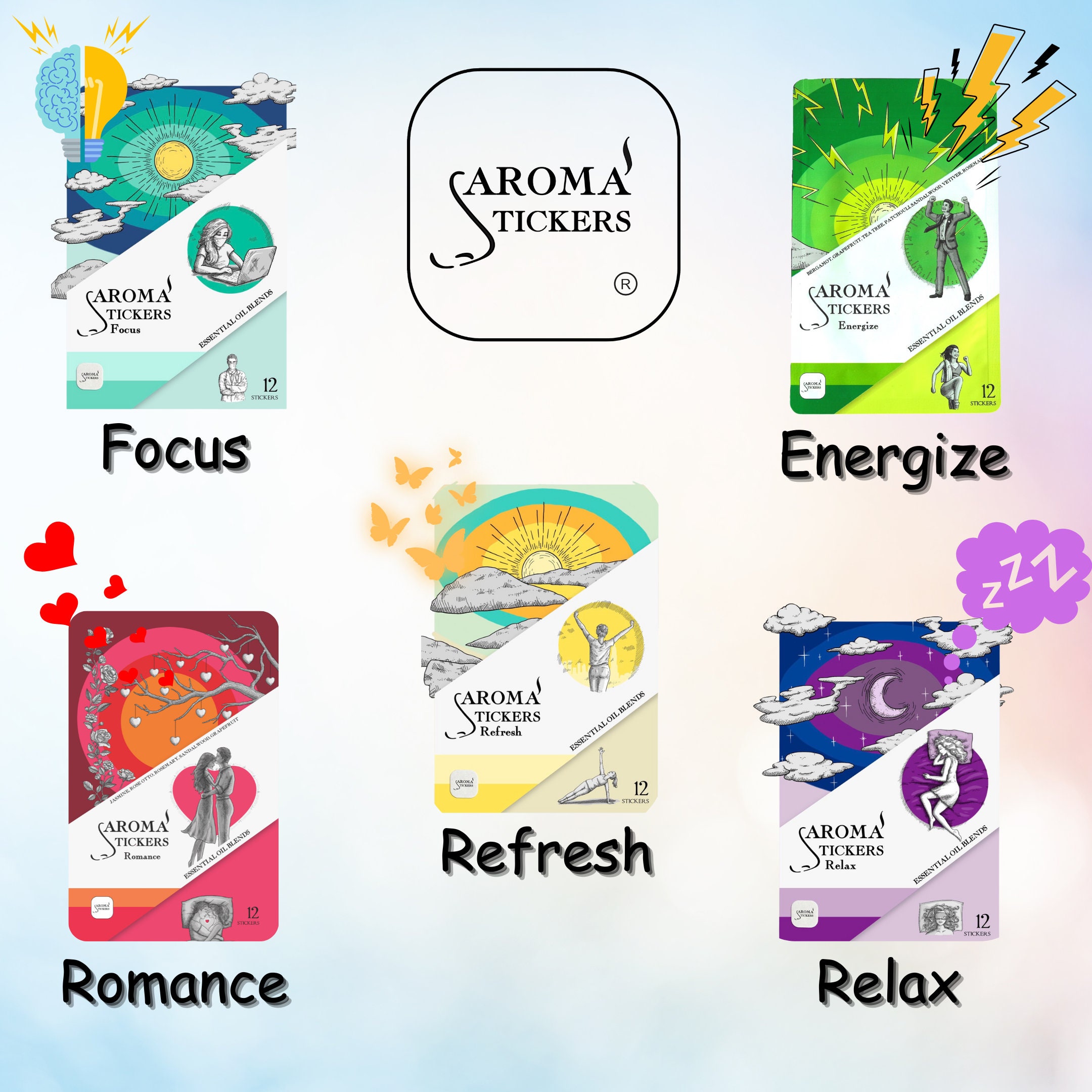 Aroma Stickers Aromatherapy Diffuser Sticker for Your Relaxation and ...