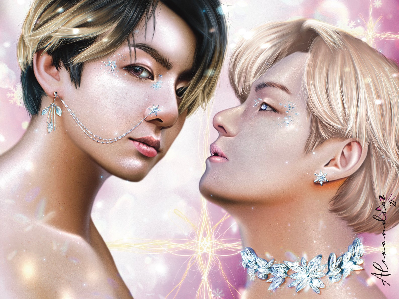 Vkook Taekook / BTS Namkook Jikook Jimin Art Print Fanart A5 Drawings ...