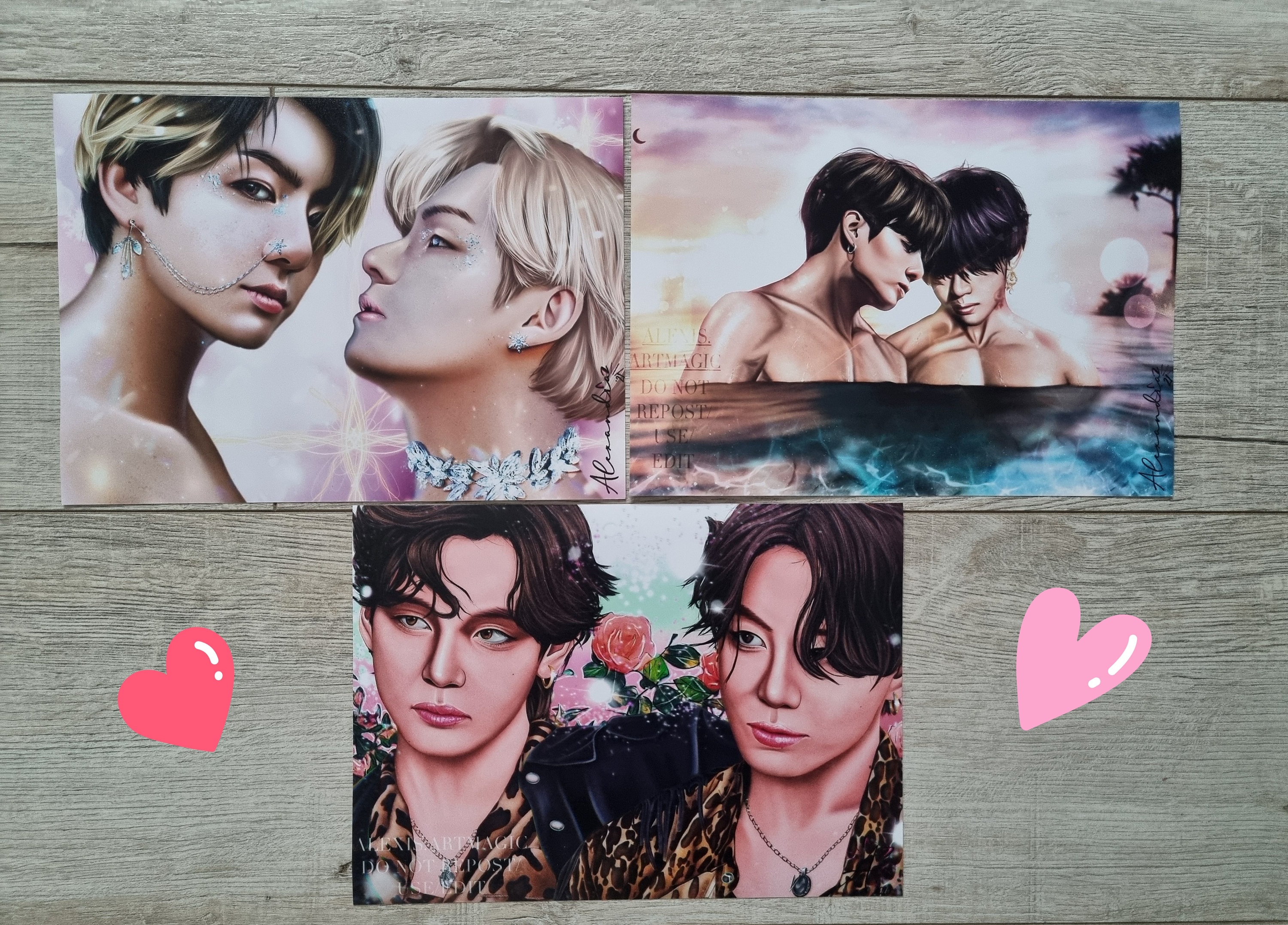 Vkook Taekook / BTS Namkook Jikook Jimin Art Print Fanart A5 Drawings ...