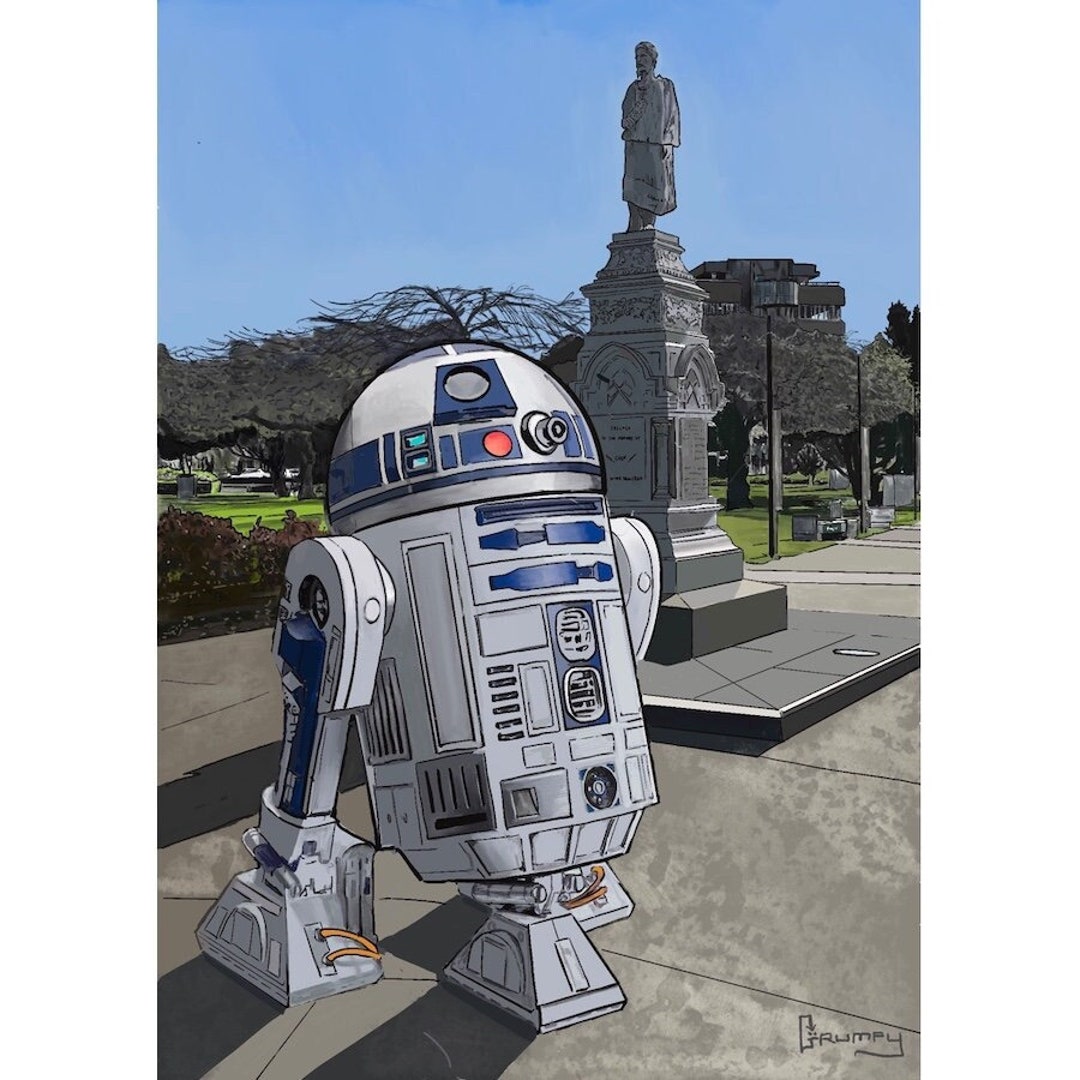 Star Wars Digital Art Print Statue R2D2 - Etsy