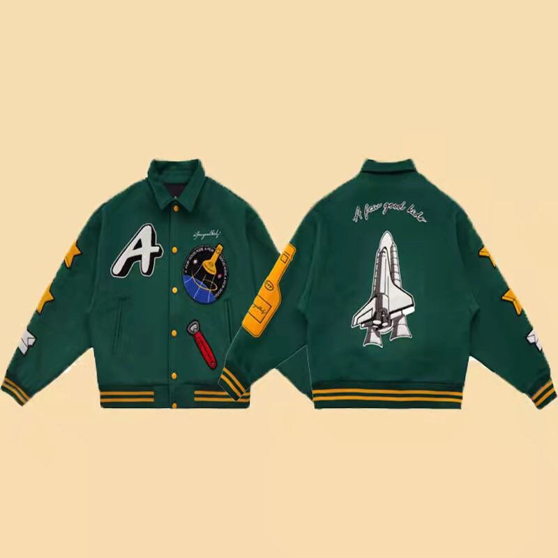 Ameri-camden space Shuttle Green Varsity Jacket - Etsy