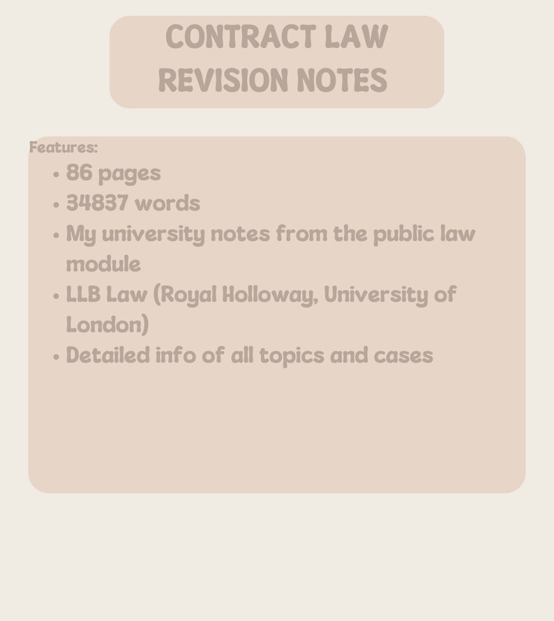 Contract Law Notes (LLB Law of Contract) - Etsy UK Contract Law Notes (LLB Law of Contract) - Etsy UK