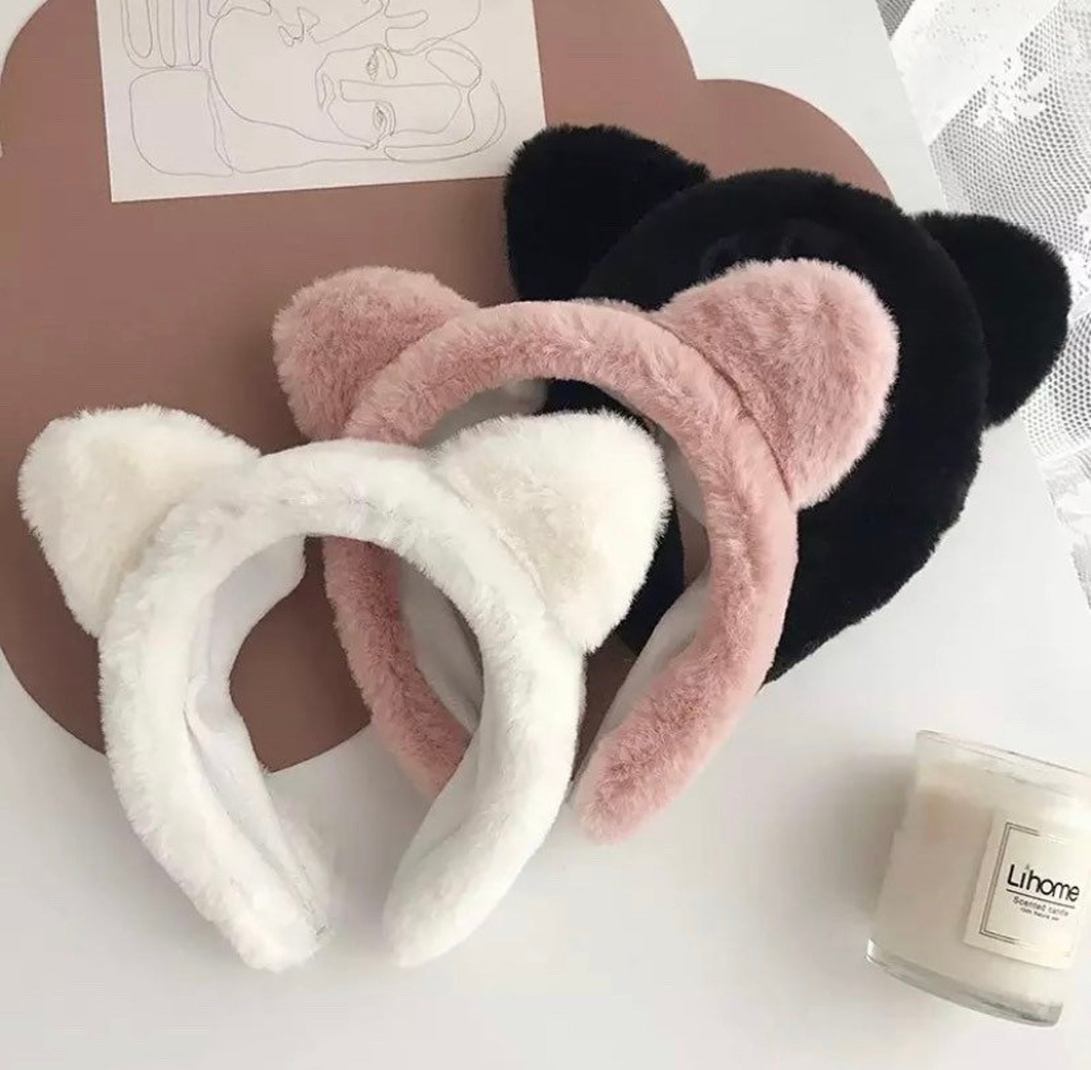 Fluffy Cat Ears Headband Etsy